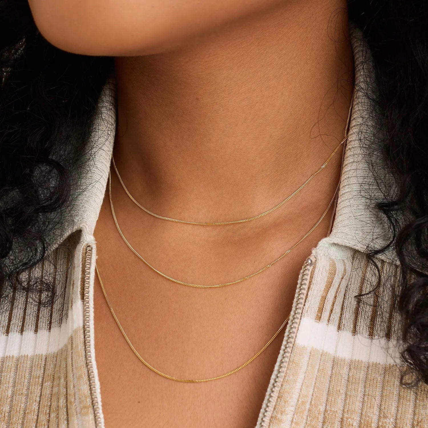 Gold Dainty Baby Curb Chain - Persix