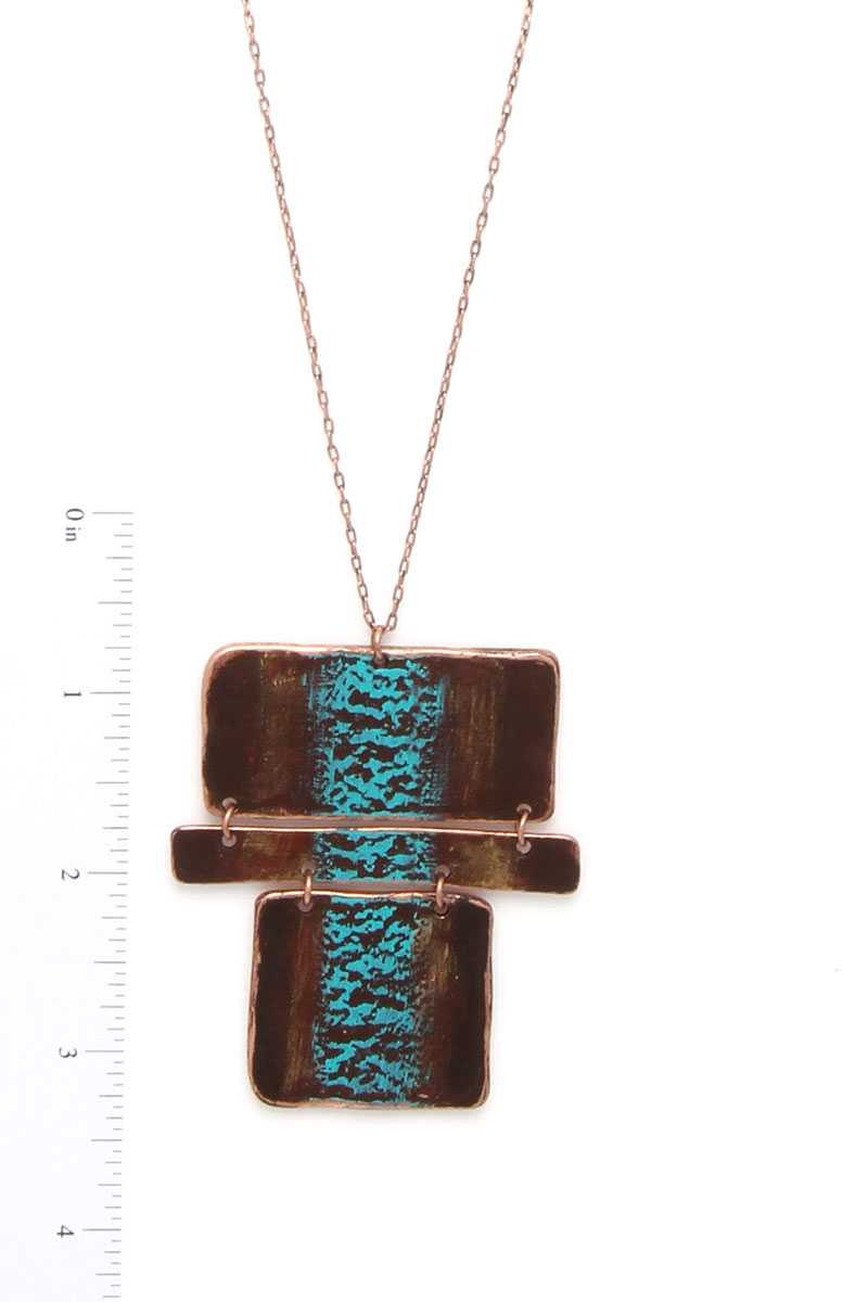 Rectangular Shape Pendant Necklace - Persix