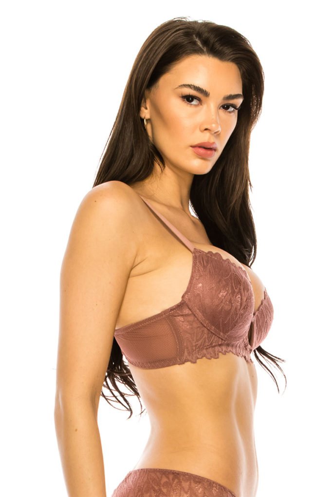 Coverage Lace Trim Bra Persix