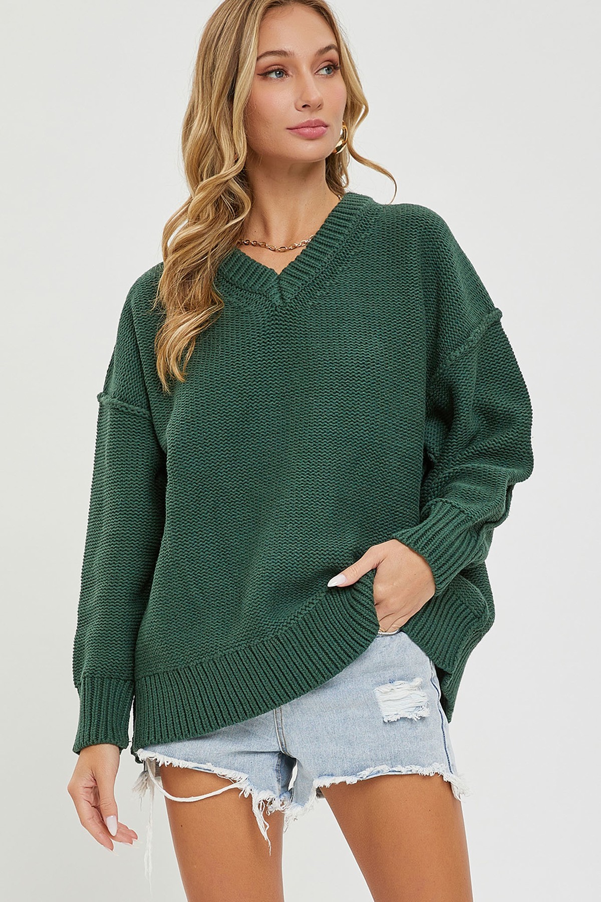 Amazing V Neck Oversized Sweater Photos