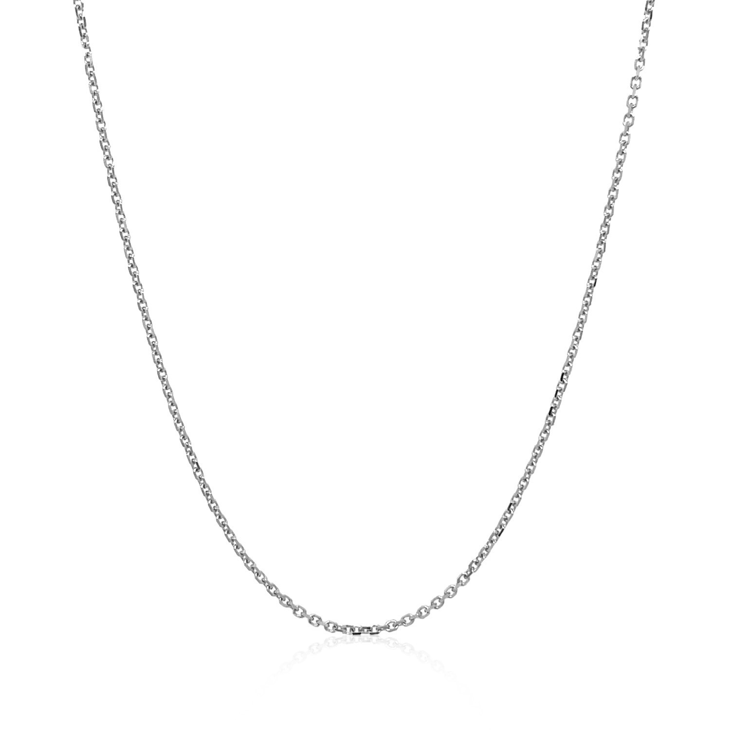 18k White Gold Diamond Cut Cable Link Chain 1.1mm - Persix