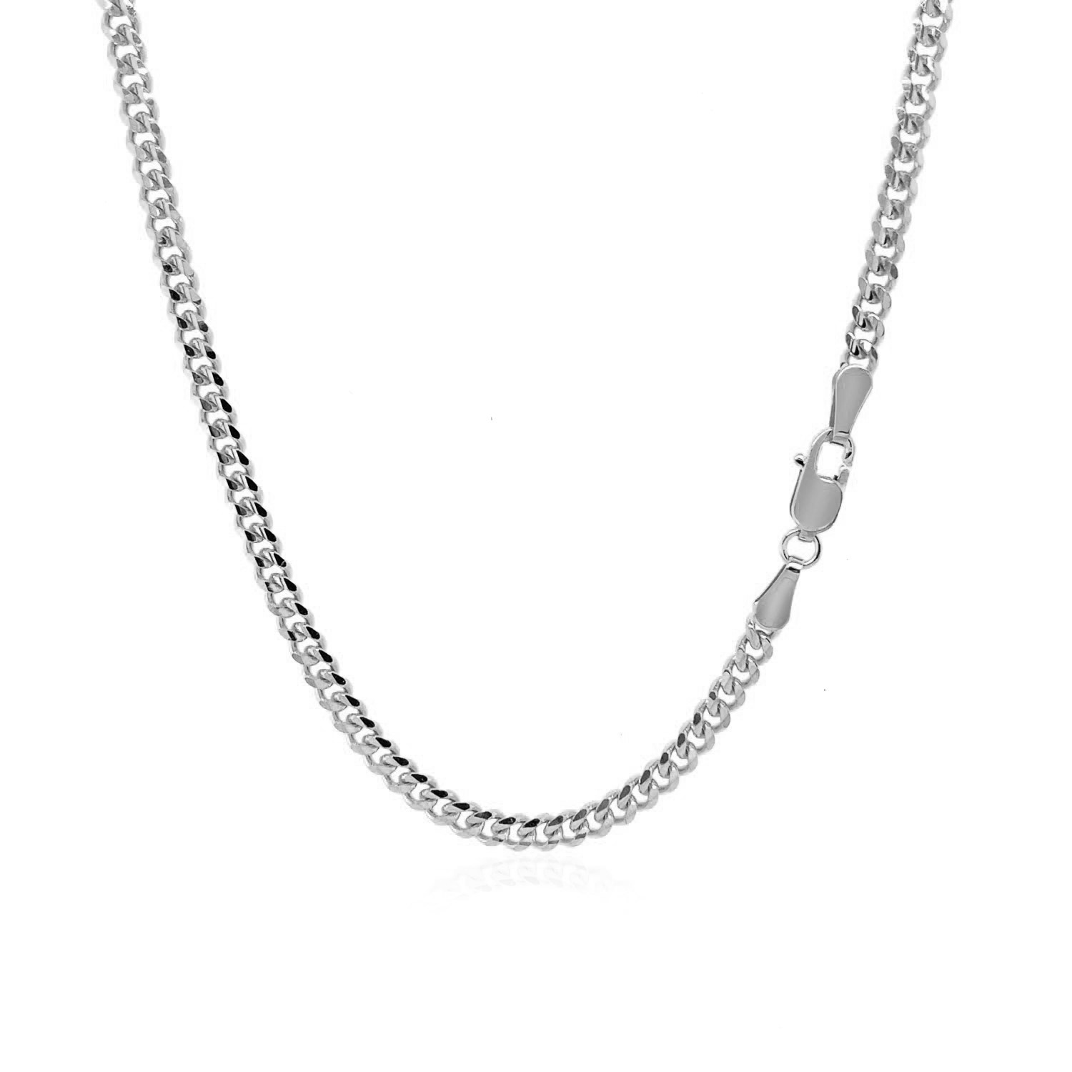 3.0mm 14K White Gold Gourmette Chain - Persix