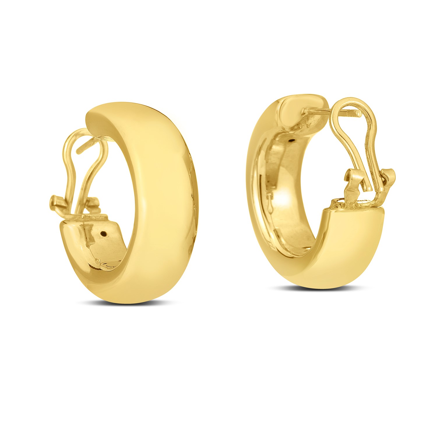 14k Yellow Gold Large Omega C Hoops - Persix