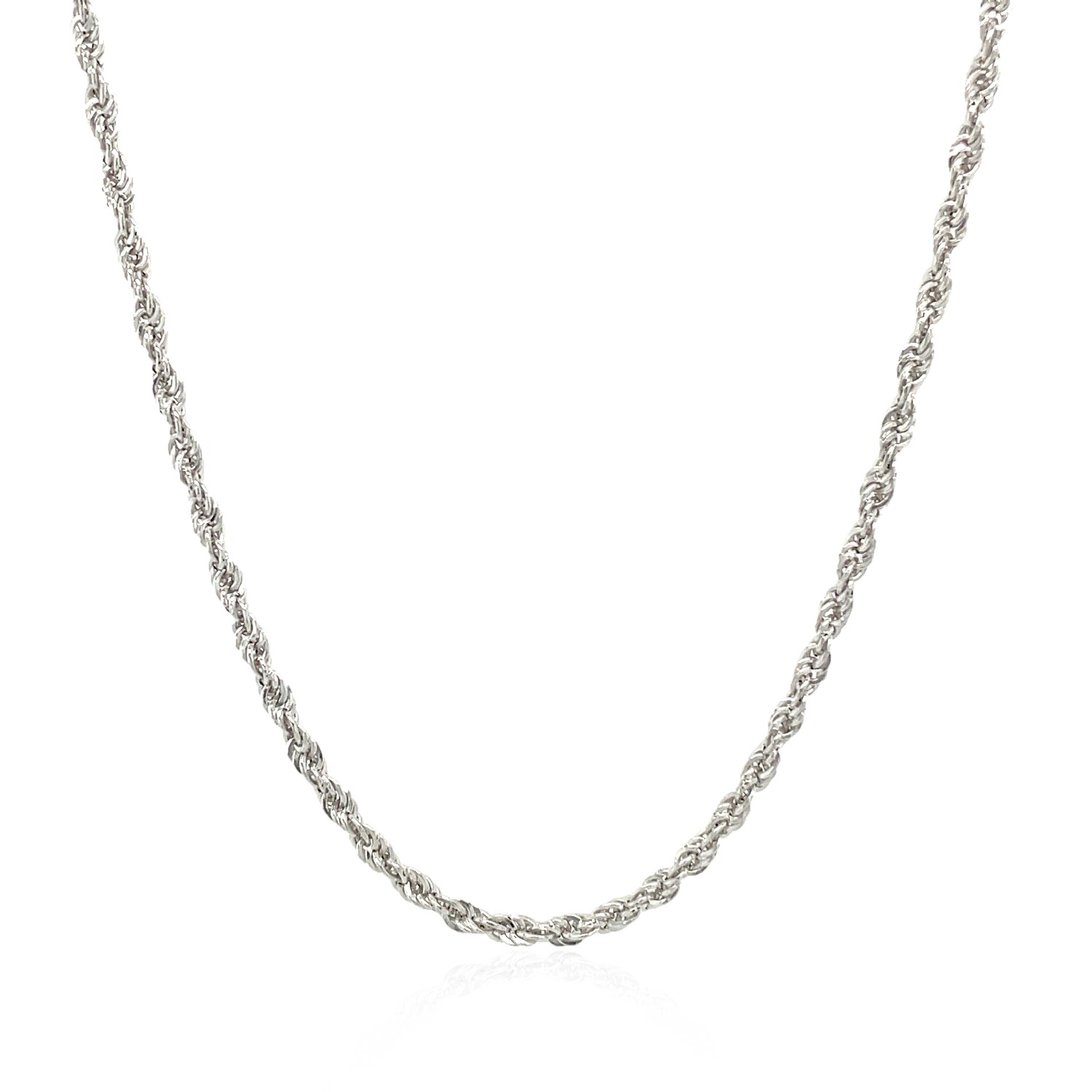 2.0mm 14k White Gold Light Rope Chain - Persix