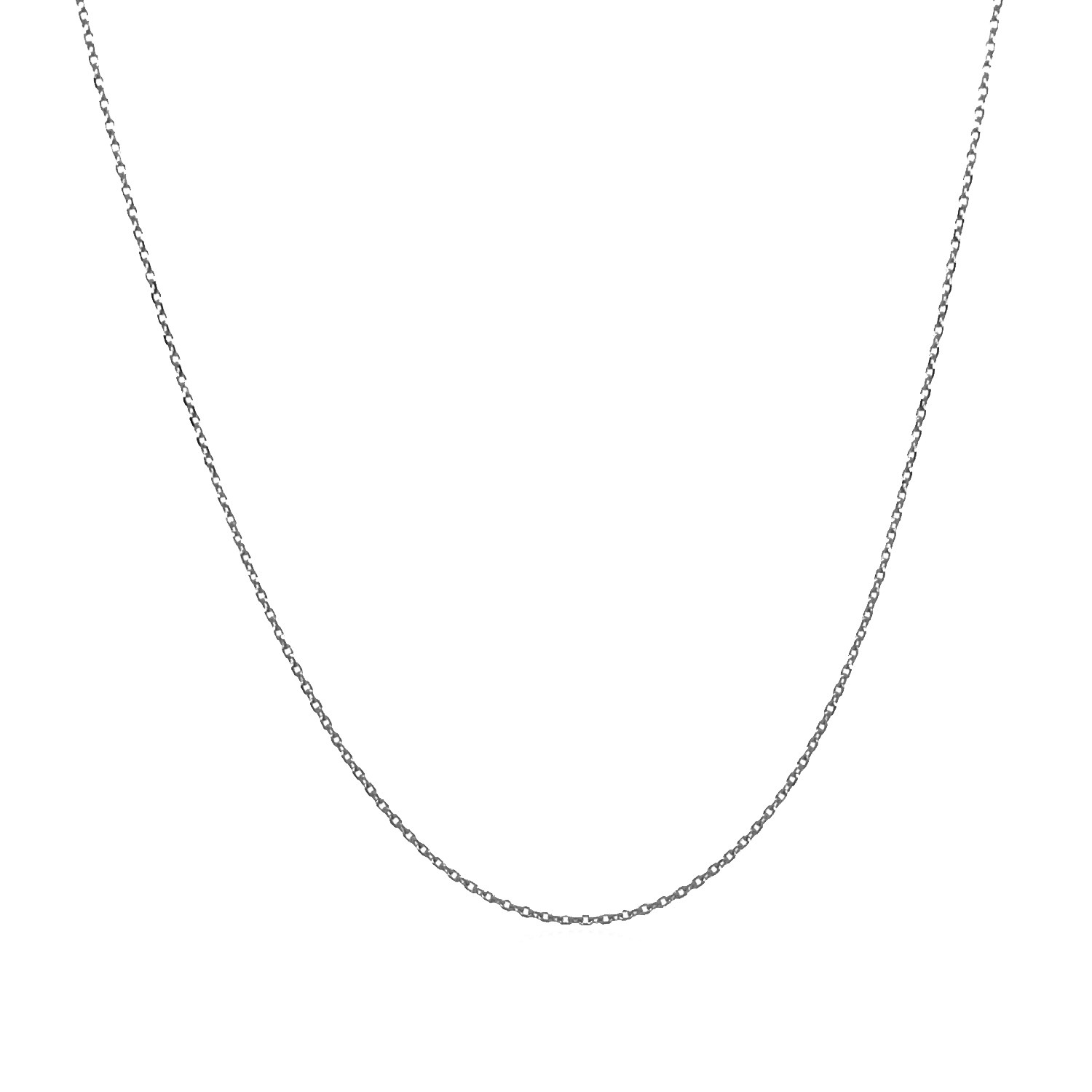 14k White Gold Diamond Cut Cable Link Chain 0.7mm - Persix